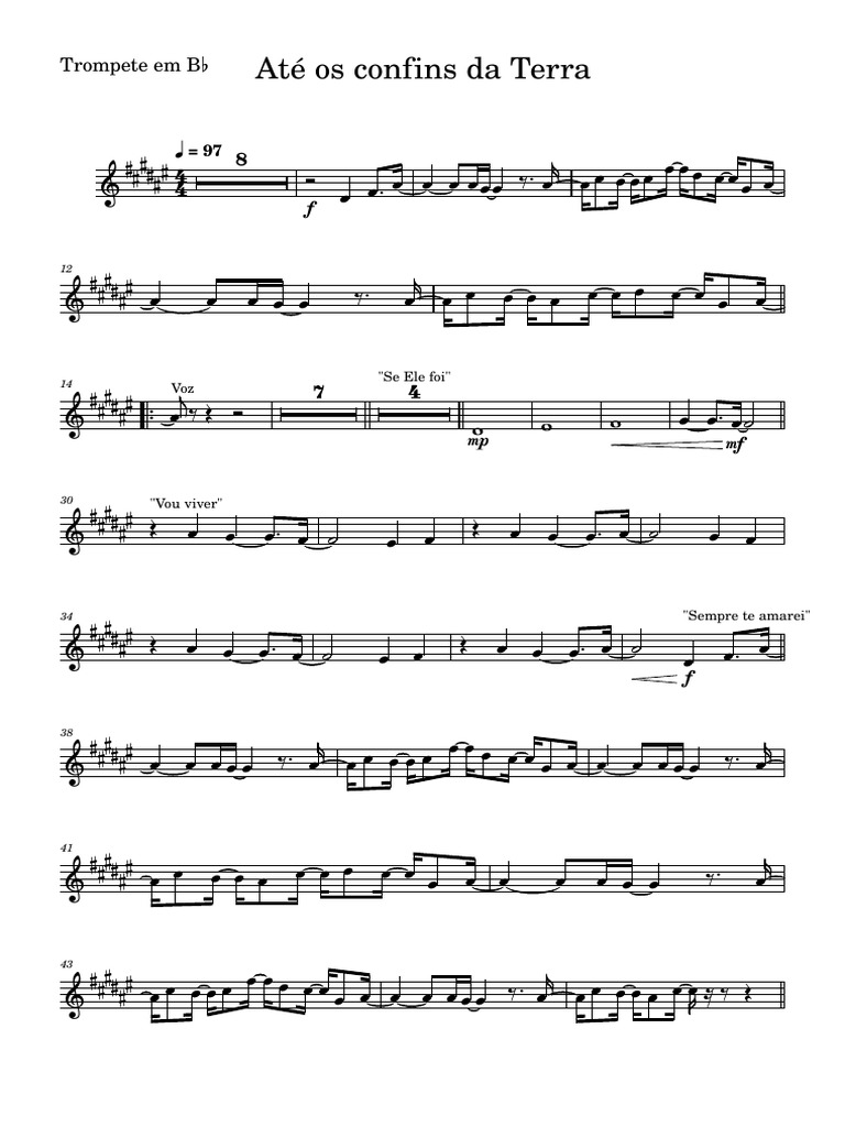 Notas de Trompete: Até os Confins | PDF