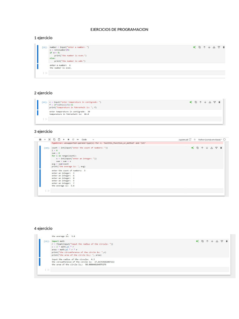 Ejercicios de Programacion | PDF