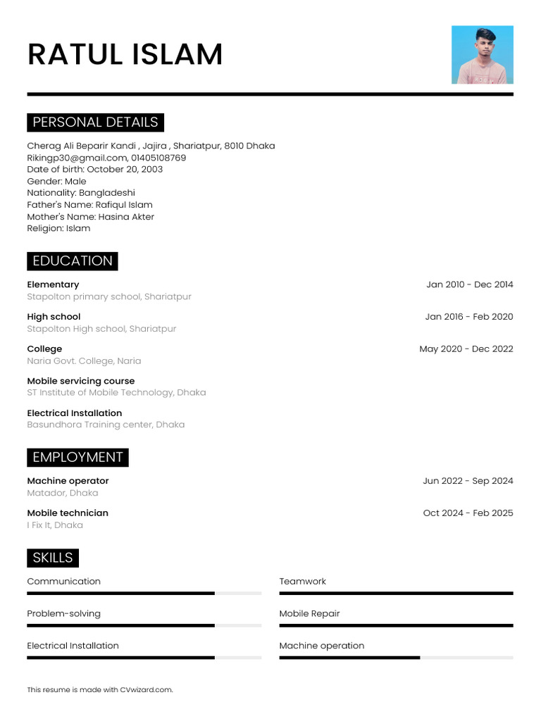 Resume Ratul Islam 05-05-2025 1 - 10 - 17 PM | PDF