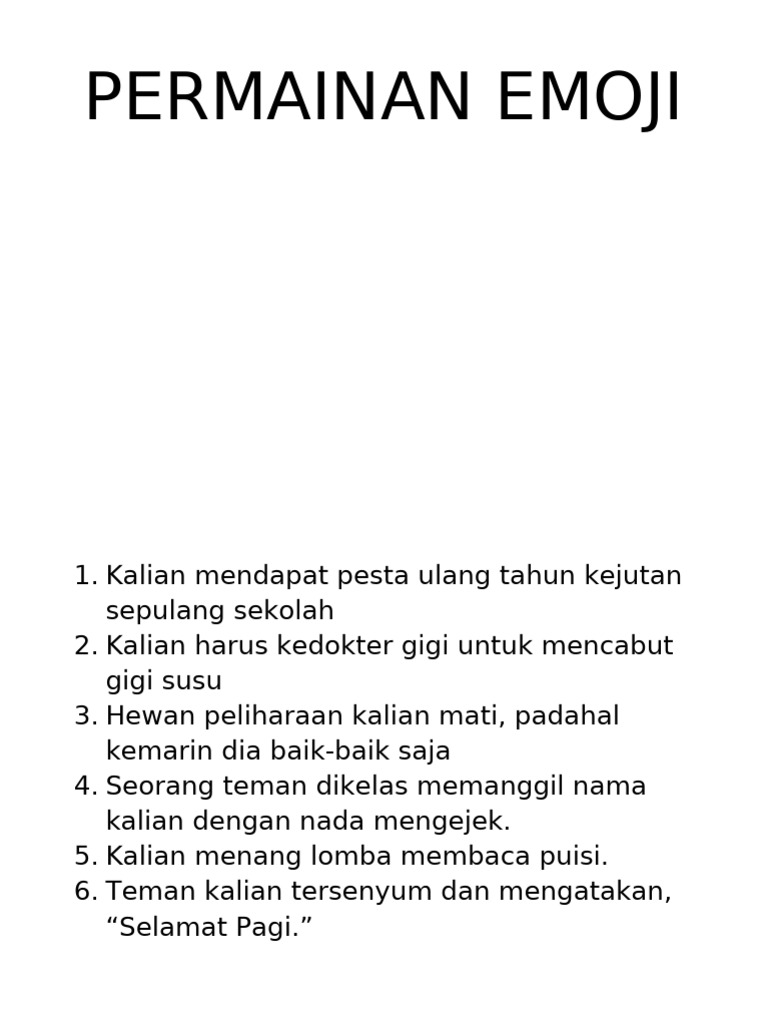 Permainan Emoji di Sekolah | PDF