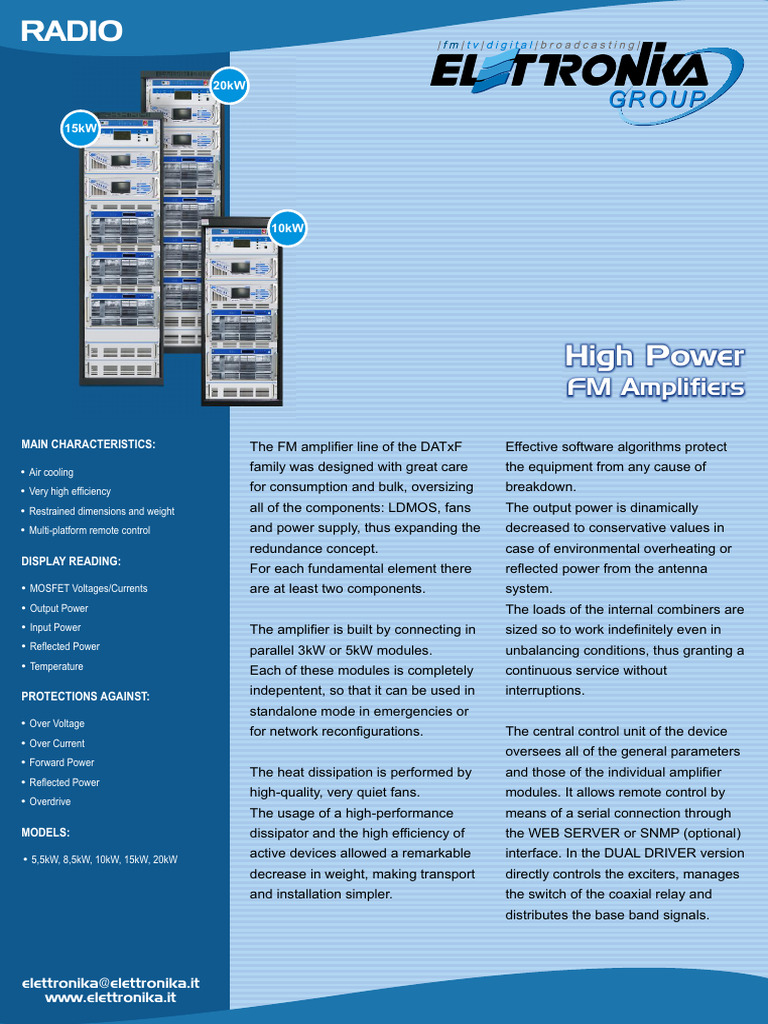 High Power FM Amplifiers | PDF | Amplifier | Power Supply