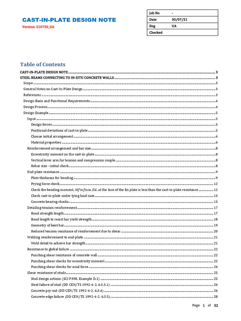 Design of Cast-In Plates | PDF | Bending | Beam (Structure)