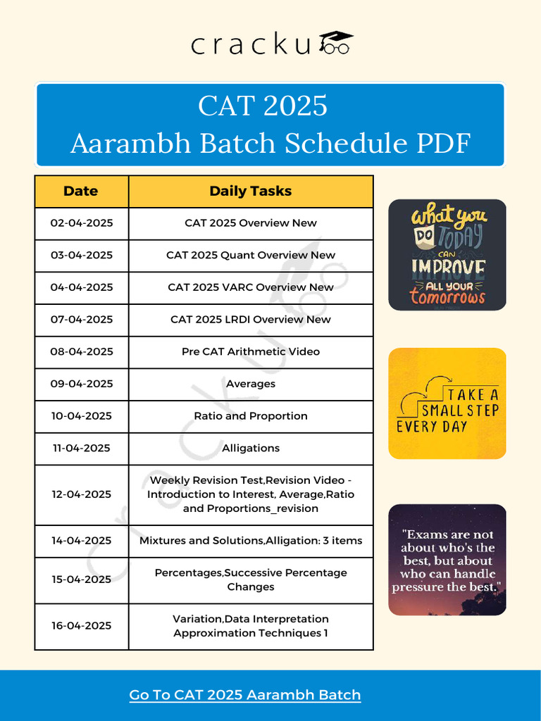 Cracku CAT 2025 Aarambh Batch Complete Schedule PDF | PDF | Triangle | Area