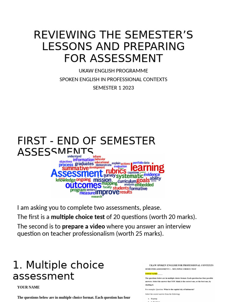 Semester Review Presentation | PDF | Teachers | Interview