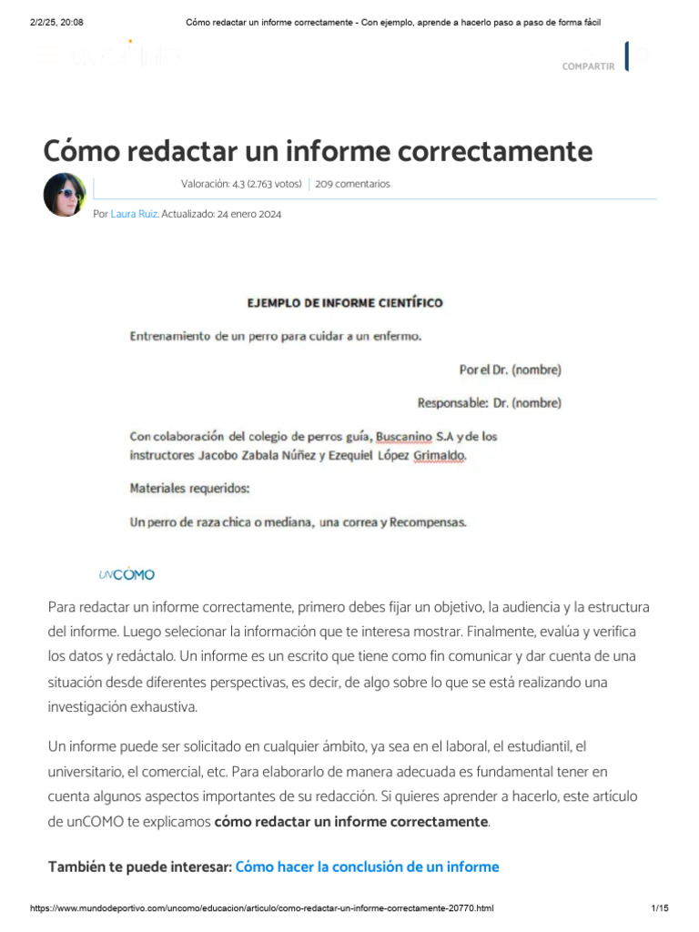 Cómo Redactar Un Informe Correctamente - Con Ejemplo, Aprende A Hacerlo ...