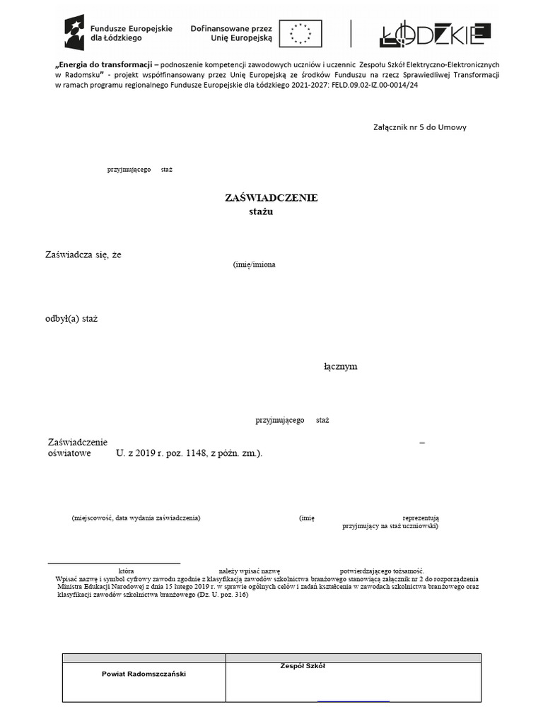 6 Zaswiadczenie o Odbytym Stazu | PDF