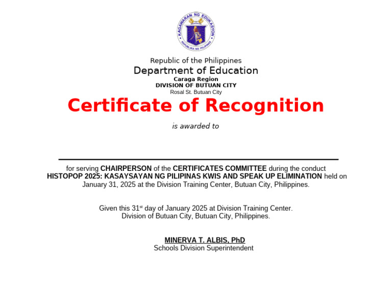 Certificates For Committee | PDF