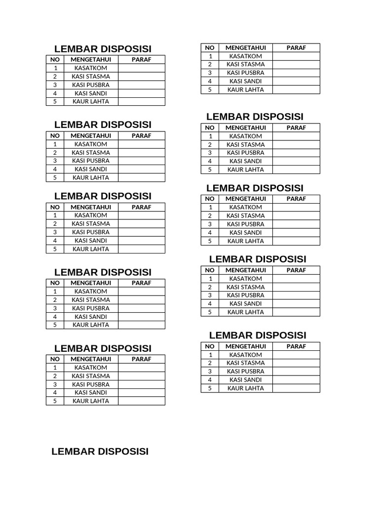 Lembar Disposisi | PDF