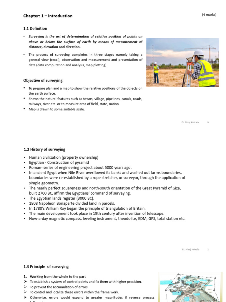 Engineering Survey 1 Introduction | PDF | Surveying | Geographical ...
