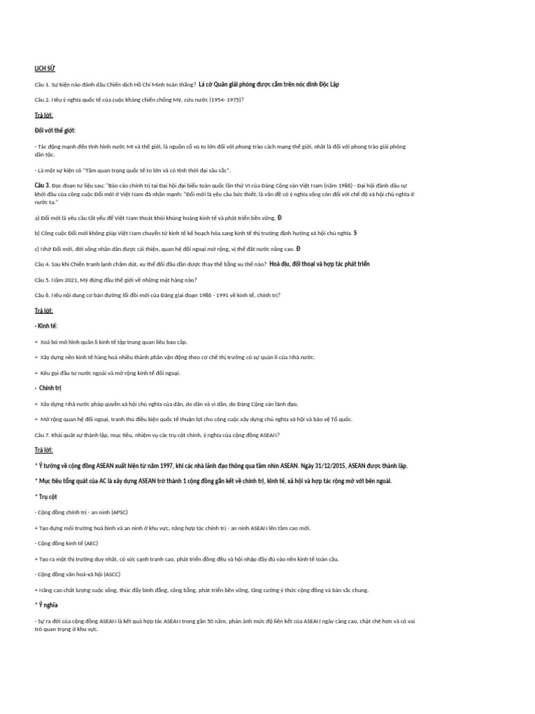 LS Và ĐL HKII | PDF