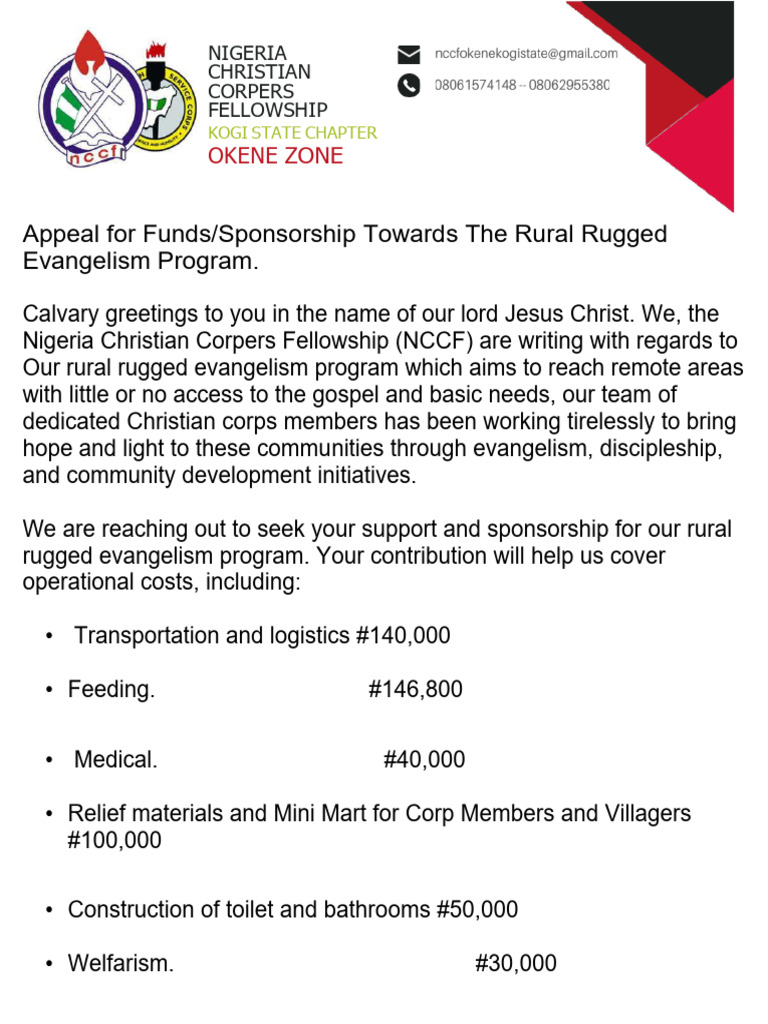 NCCF Okene Appeal Letter | PDF