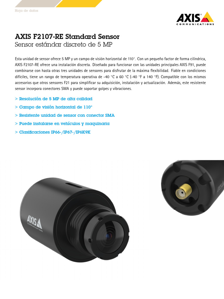 Datasheet Axis f2107 Re Standard Sensor Es ES 455353 | PDF | Píxel | La ...