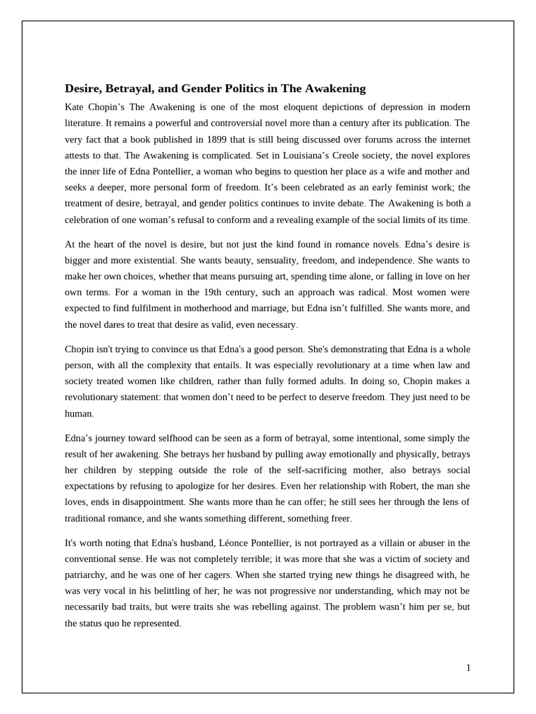 The Awakening by Kate Chopin | PDF | The Awakening (Chopin Novel)