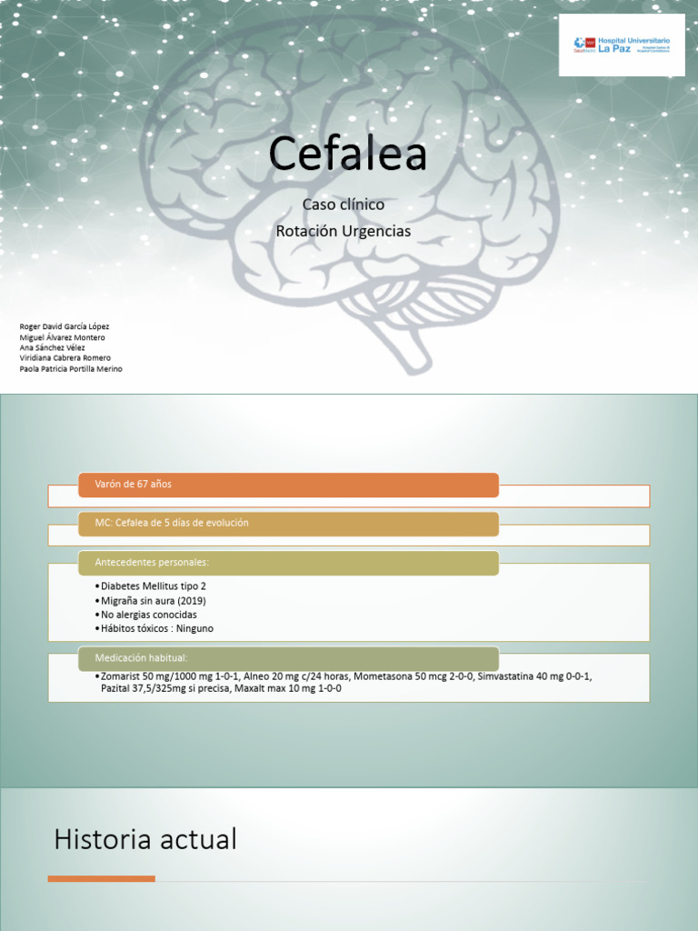 Cefalea - Urgencias | PDF | Medicina | Enfermedades y trastornos