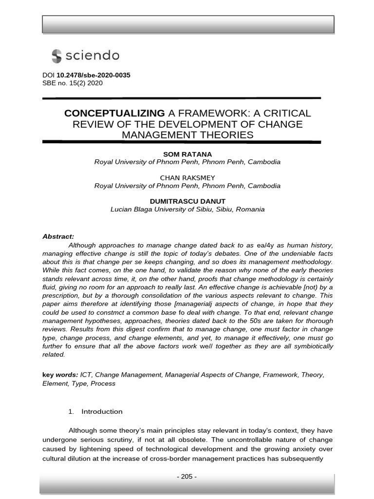 Conceptualizing A Framework | PDF | Change Management | Organization ...