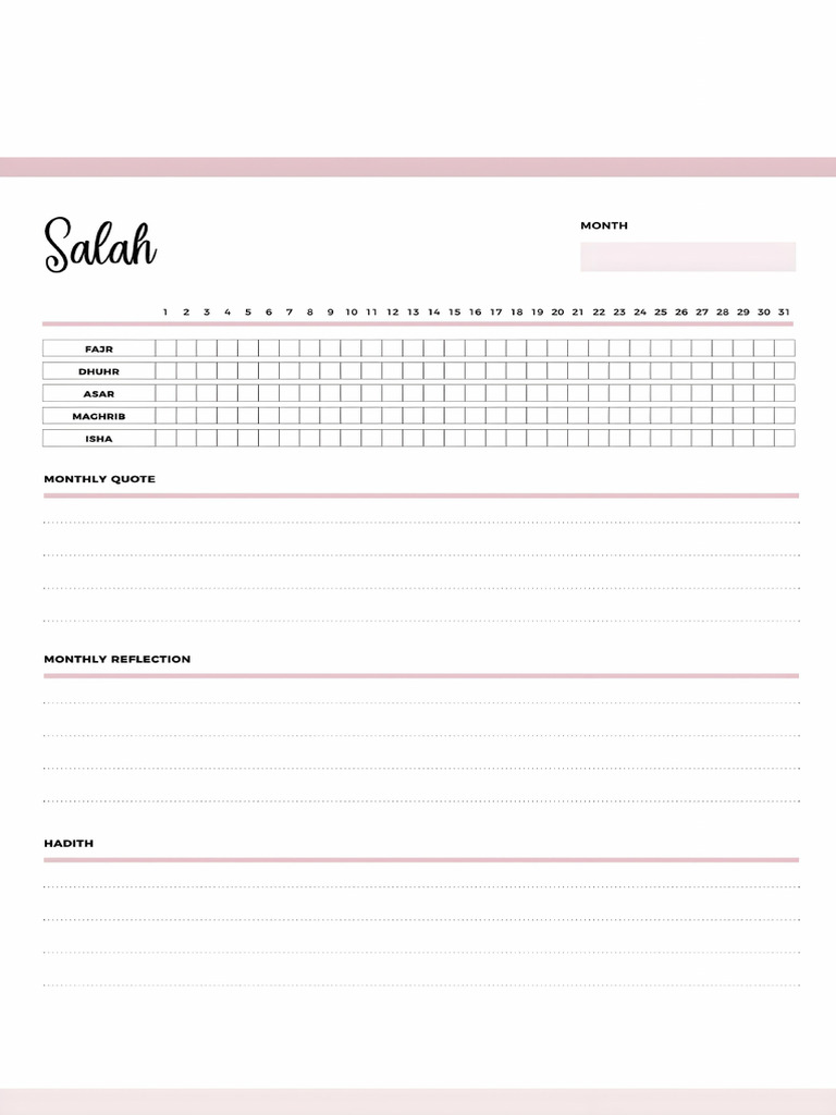 Salah Chart | PDF