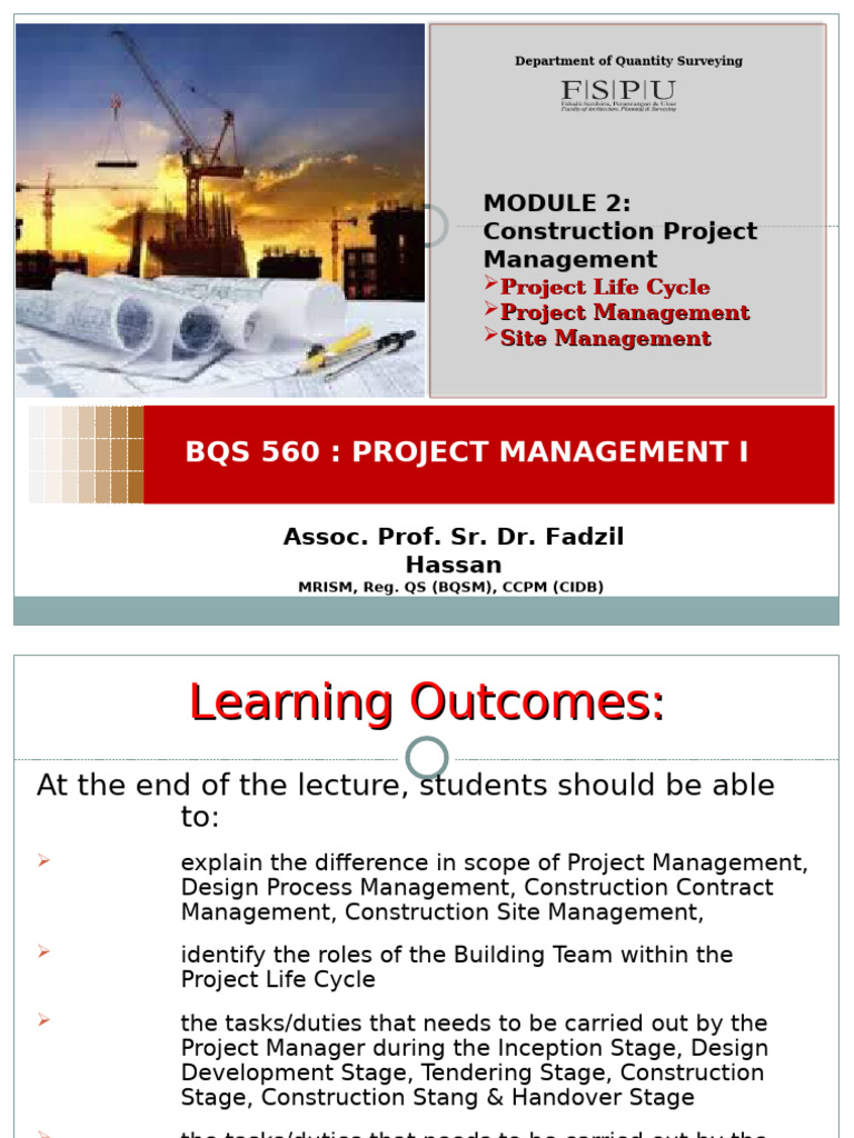 Lecture 2 Construction Project Management 2 | PDF | Occupational Safety ...