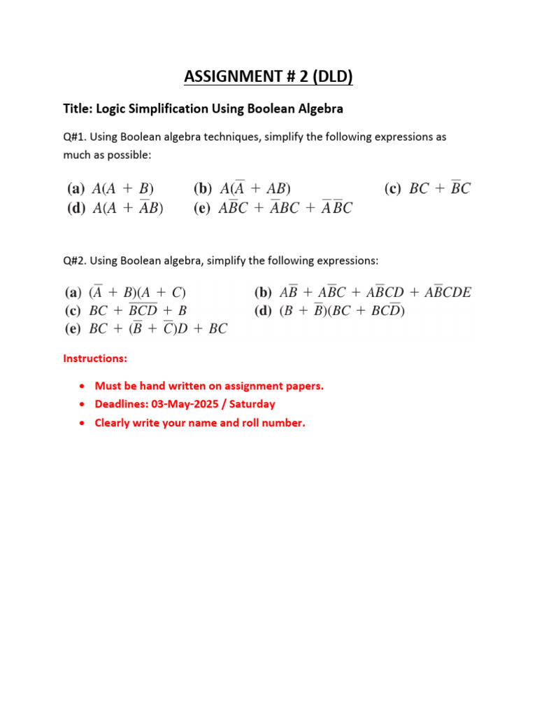 DLD Assignment#2 | PDF