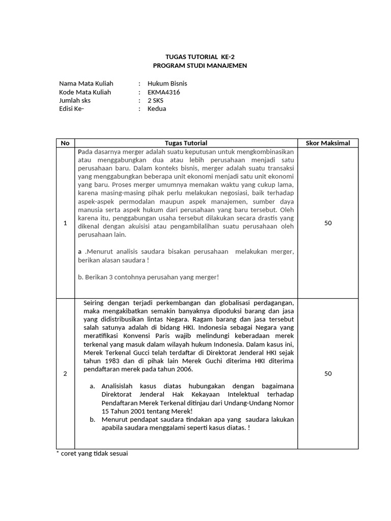 Tugas 2 Hukum Bisnis | PDF