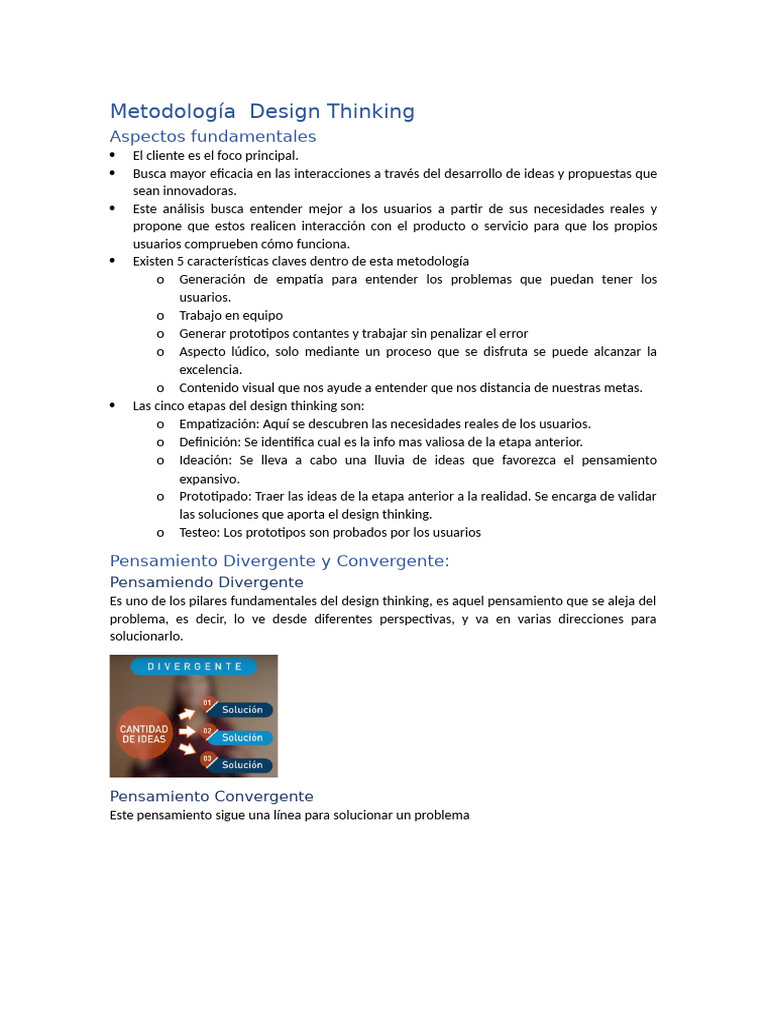 Metodología Design Thinking | PDF | El pensamiento de diseño | Pensamiento