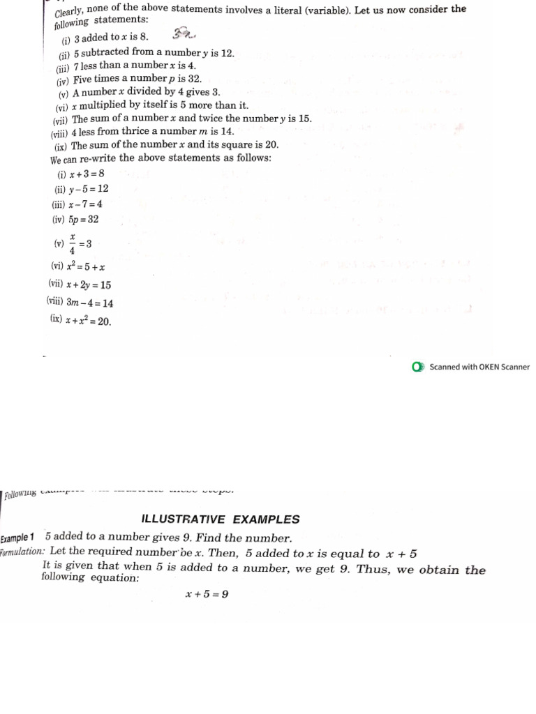 7th Rd Sharma Linear Equation | PDF