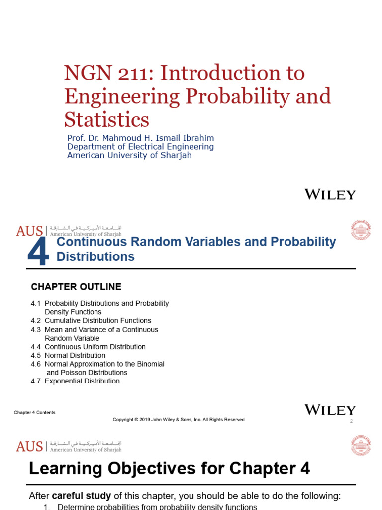 5 - Continuous Random Variables & Probability Distributions | PDF | Probability Distribution ...