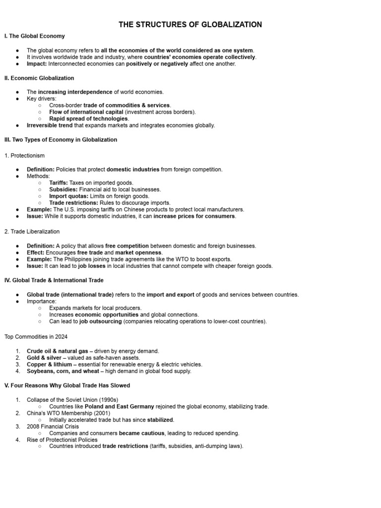 Contemporary World - The Structures of Globalization | PDF | Free Trade | Globalization