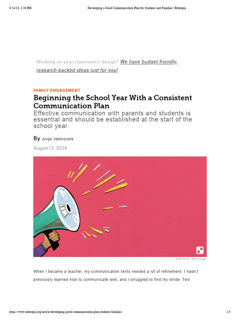 Developing A Good Communication Plan For Students and Families | PDF ...
