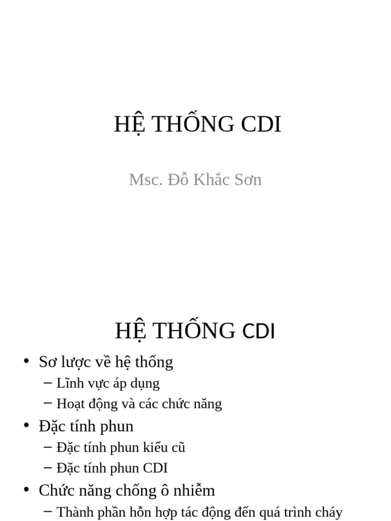 HỆ THỐNG CDI | PDF