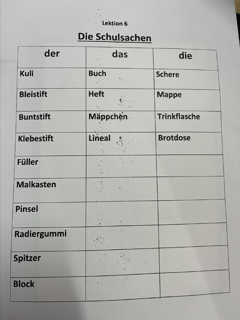 Die Schulsachen L.6 | PDF