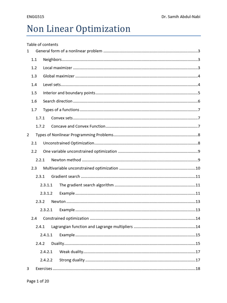 2 - Non Linear Optimization - V3 | PDF | Mathematical Optimization | Mathematics