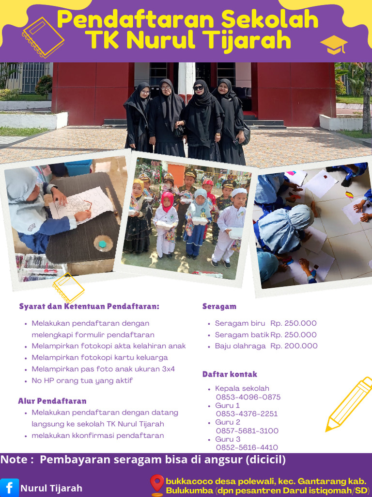Ungu Simpel Pendaftaran Sekolah TK Flyer - 20250507 - 092832 - 0000 | PDF