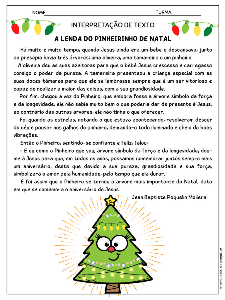 A Lenda Do Pinheirinho de Natal | PDF | Jesus | Natal
