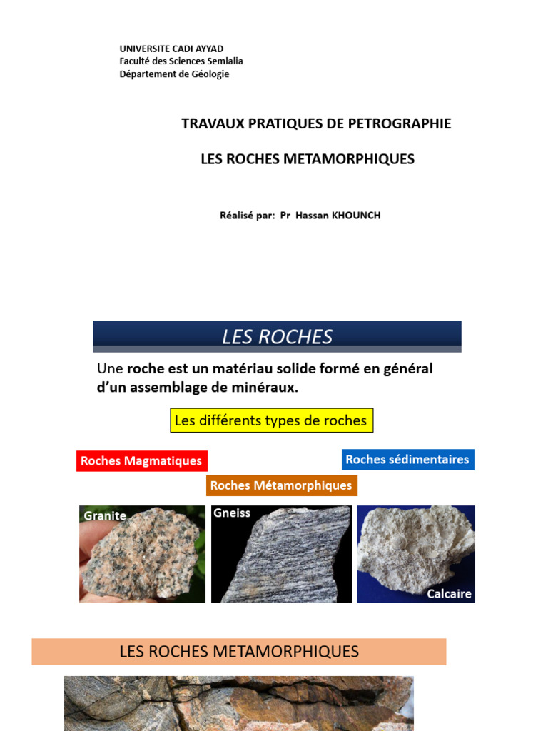 Types de Roches Métamorphiques | PDF | Granit | Minéral