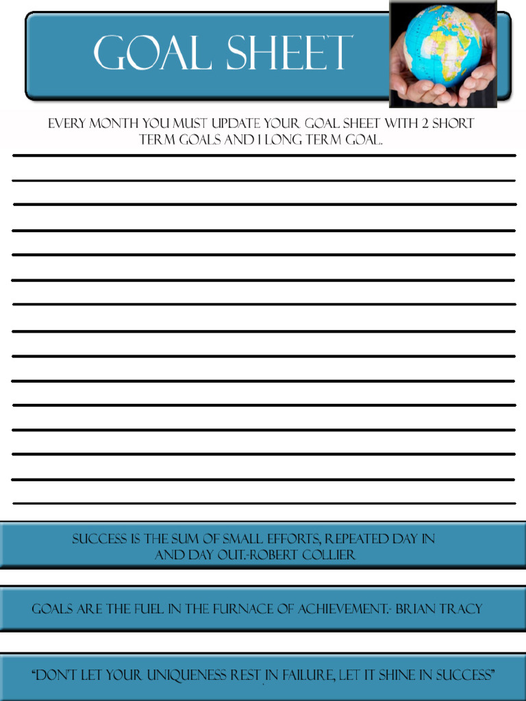 Goal Sheet | PDF