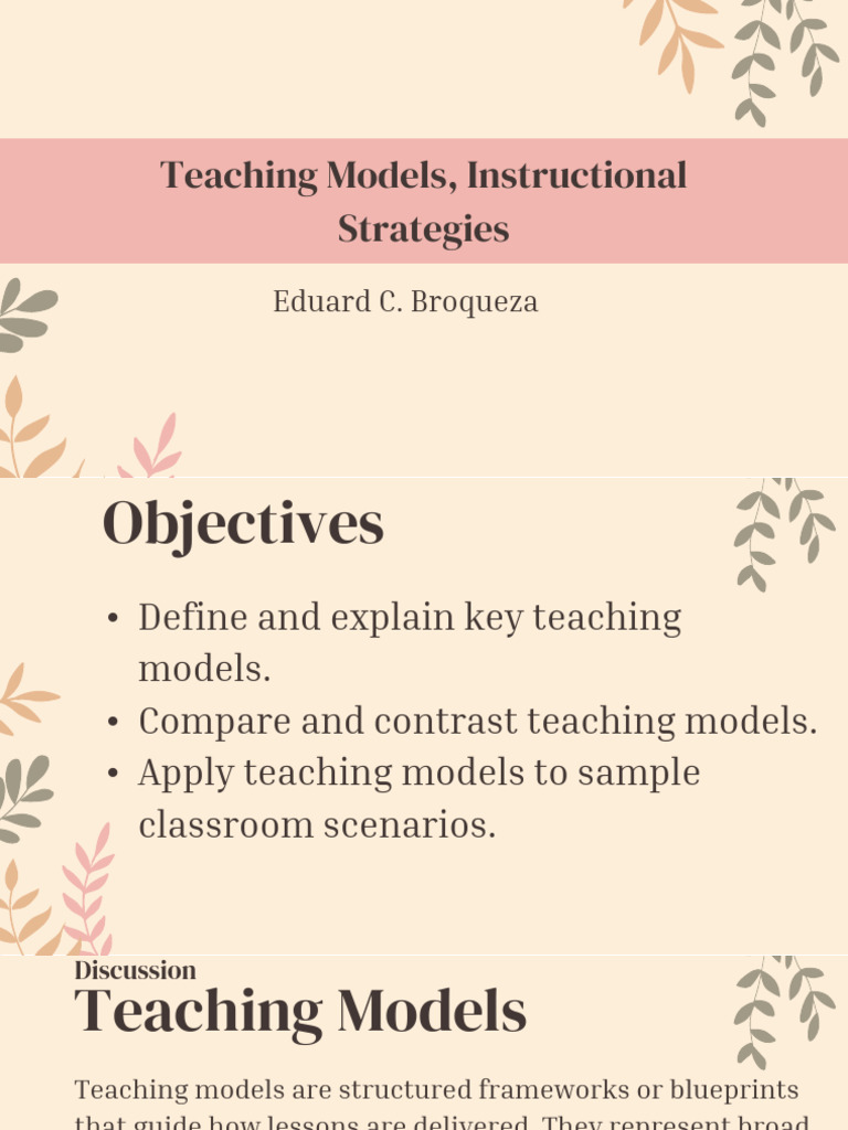Teaching Models and Instructional Strategies | PDF | Learning | Teaching Method