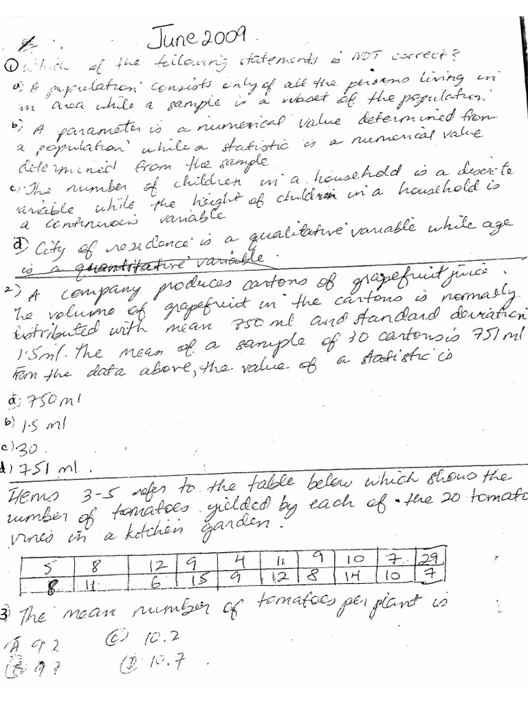 Applied Math Unit 1 P1 2009 | PDF