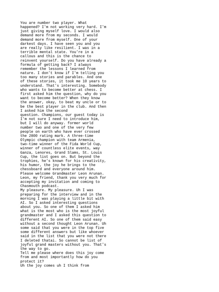 (English (Auto-Generated) ) The Price I Paid For Ignoring The Truth - GM Levon Aronian On ...