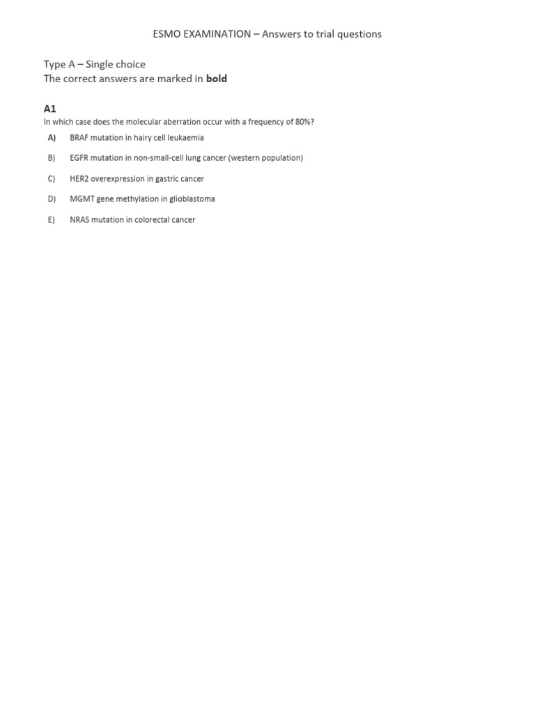 Online Trial Questions Exam Results 2025 | PDF | Breast Cancer | Lymphoma