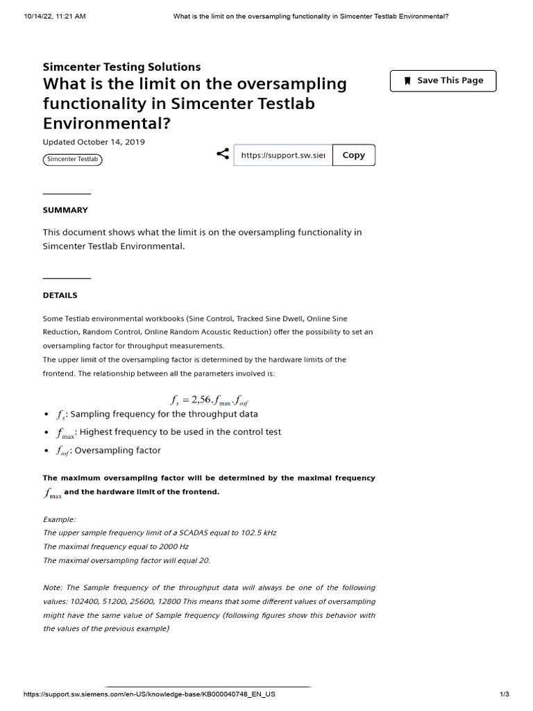 Oversampling Limits in Simcenter Testlab | PDF | Sampling (Signal ...
