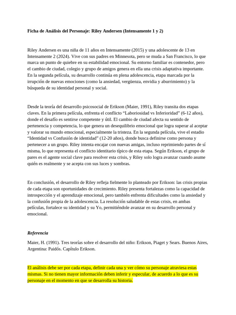 Ficha de Análisis del Personaje.corregido | PDF