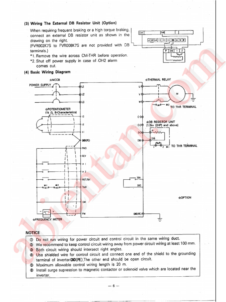 Sơ đồ đấu dây biến tần FUji K7S | PDF
