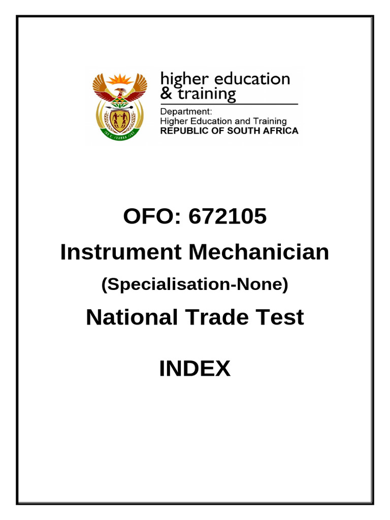 Instrument Mechanician Trade Test Index | PDF
