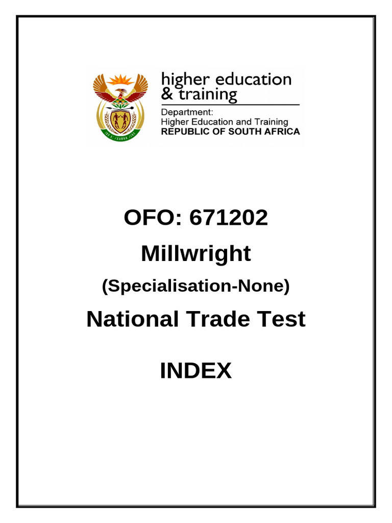 Millwright Trade Test Index | PDF