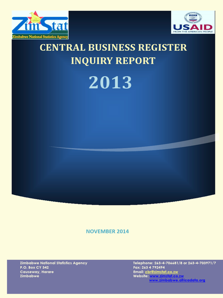 Zwe Zimstat CBR Report 2013 | PDF | Survey Methodology | Census