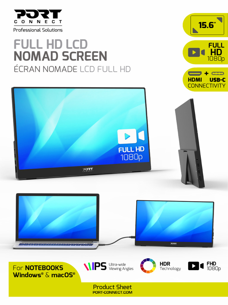 Port - Full HD LCD Nomad Screen - Product Sheet | PDF | High Definition ...
