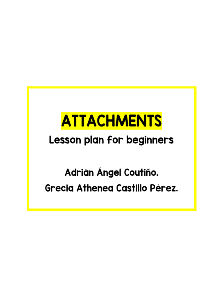 Attachments Lesson Plan Beginners | PDF