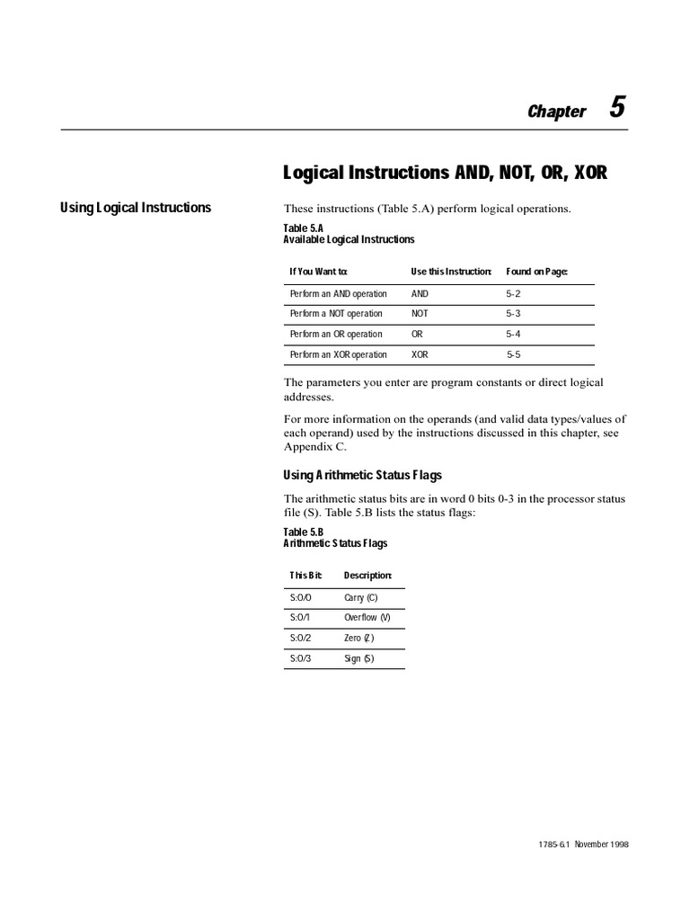 PLC5_ladder_logical_instructions | PDF | Computing | Mathematical Logic