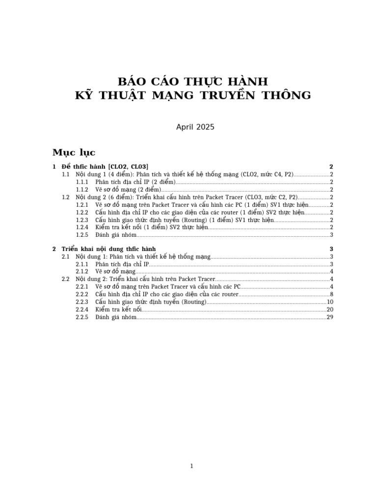 Báo Cáo MTT | PDF