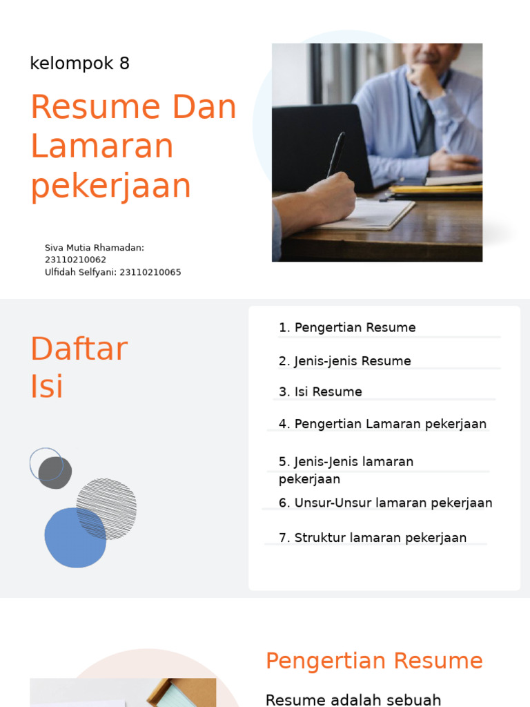 Pengertian dan Struktur Resume Kerja | PDF